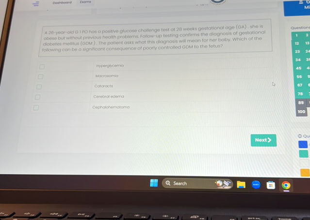 A 20-year-old G1P0 has a positive glucose | StudyX