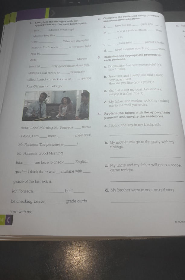 1 Complete the dialogue with the appropriate | StudyX