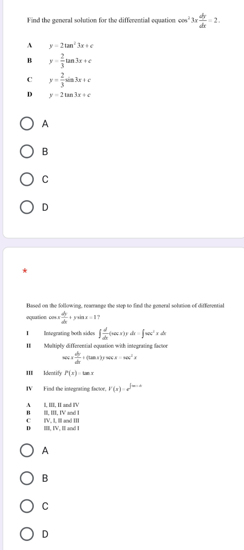 Find the general solution for the | StudyX
