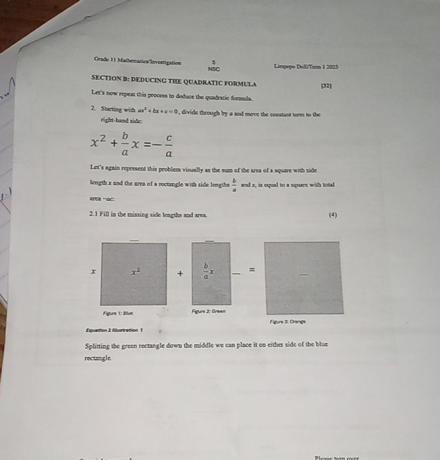 Grade 11 Mathematics/lavestigation SECTION B | StudyX