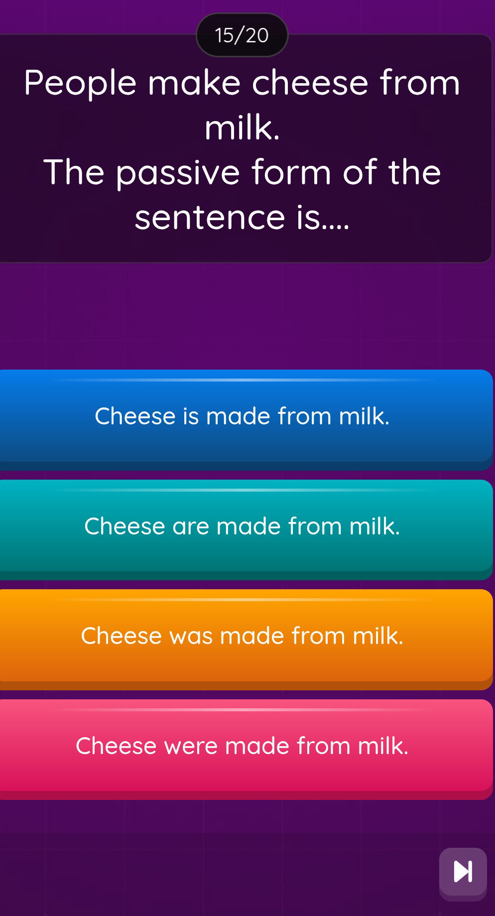 People make cheese from milk The passive | StudyX