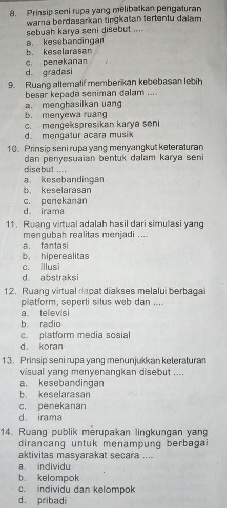8 Prinsip seni rupa yang melibatkan | StudyX