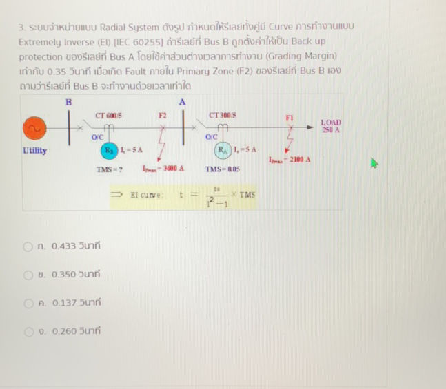3 Radial System Curve Extremely Inverse (EI)