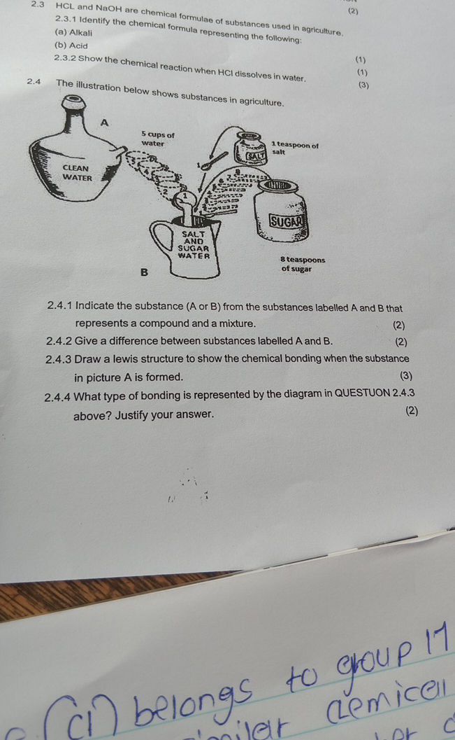 24 The illustration below shows substances | StudyX