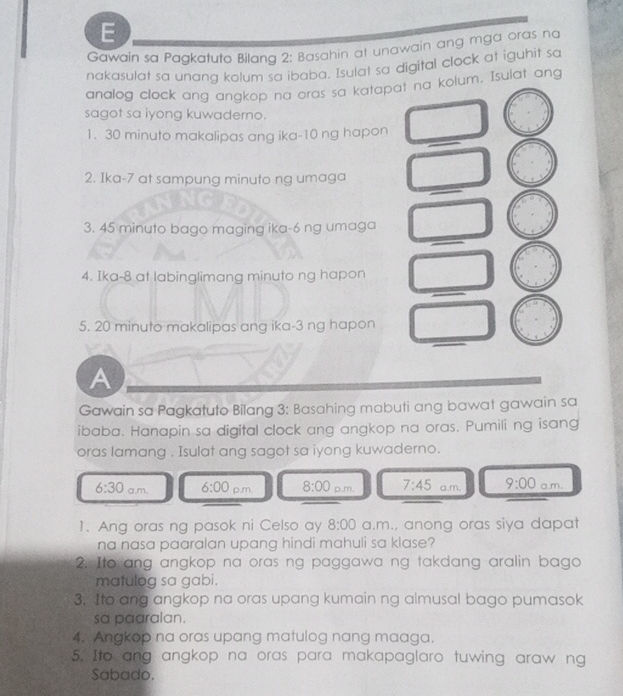 E Gawain sa Pagkatuto Bilang 2 Basahin at | StudyX