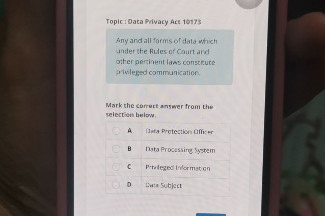 Topic Data Privacy Act 10173 Any and all | StudyX