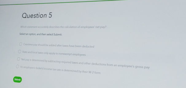 Question 5 Which statement accurately | StudyX