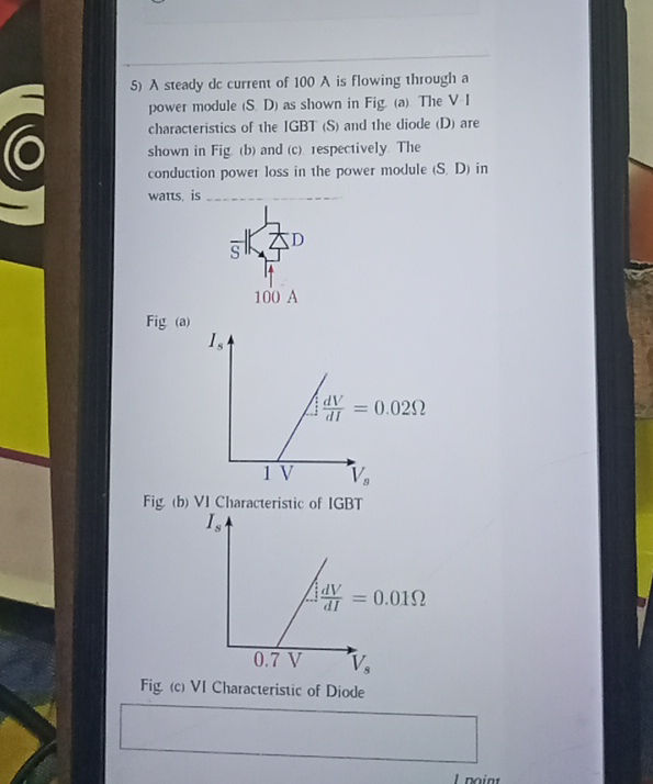 5) A steady dc current of 100 A is flowing | StudyX