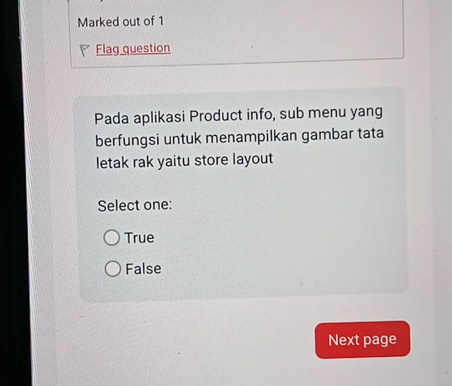 Pada aplikasi Product info sub menu yang | StudyX
