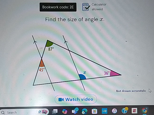 Find the size of angle x image(imagepng) 87 | StudyX