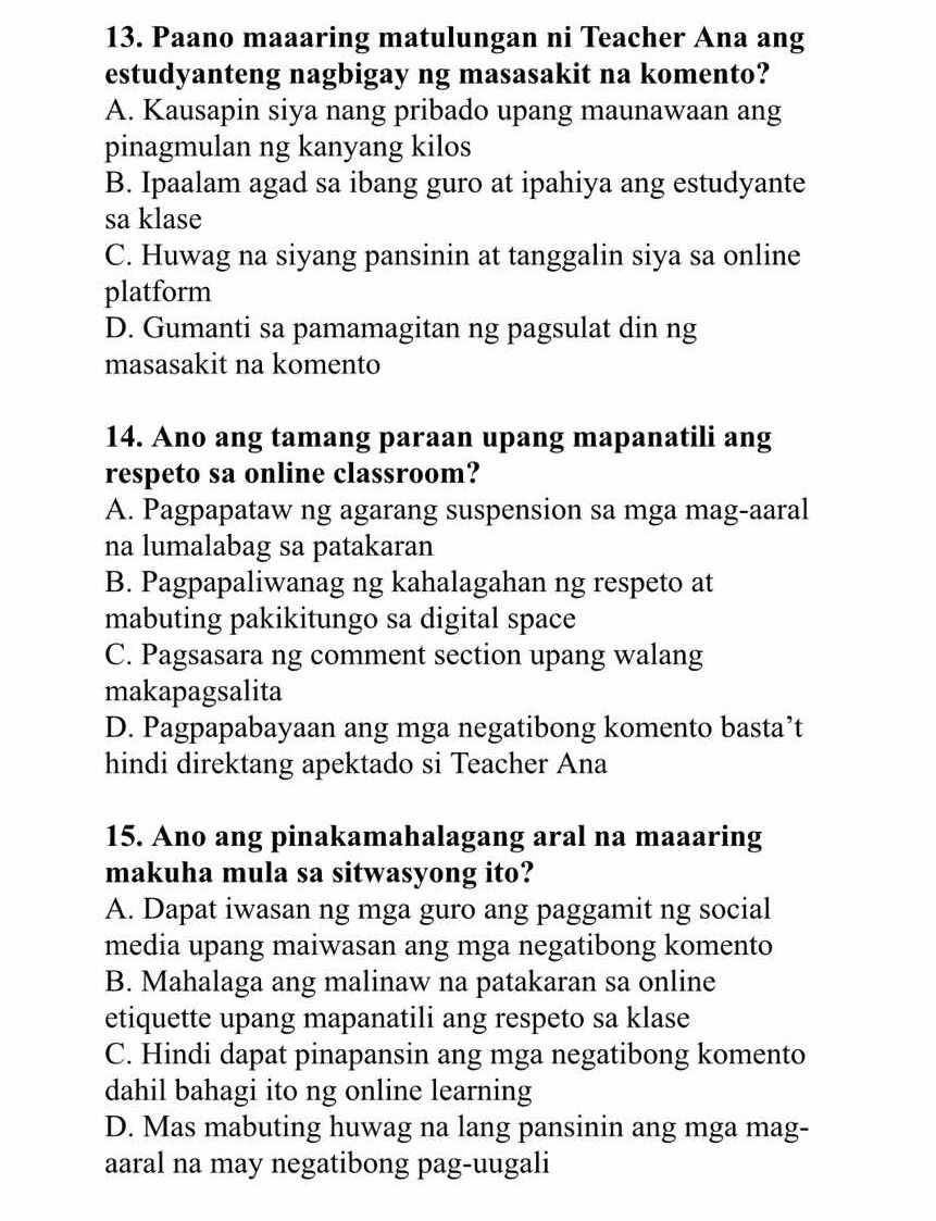 13. Paano maaaring matulungan ni Teacher Ana | StudyX