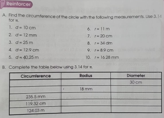 A Find the circumference of the circle with | StudyX