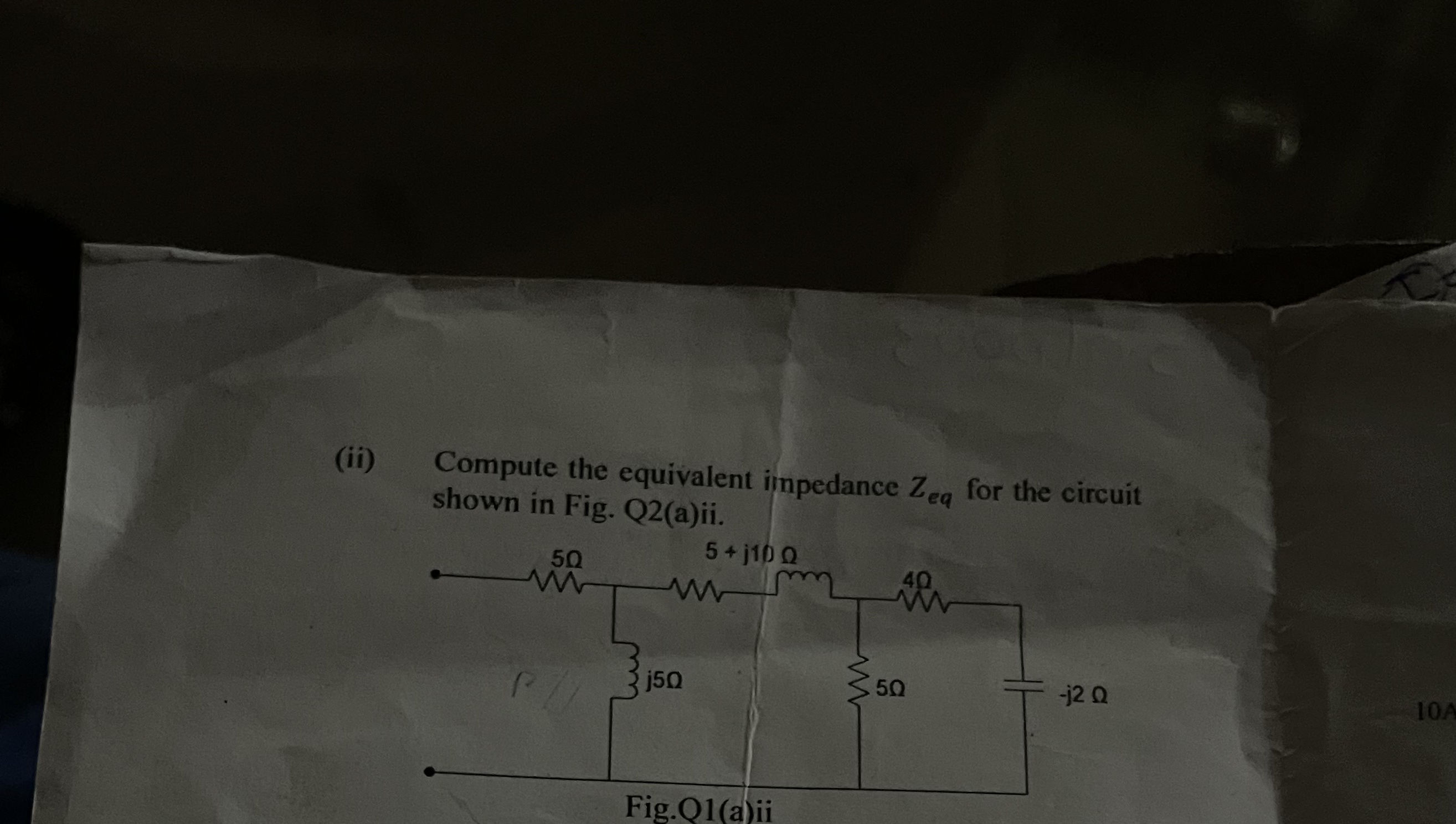 (ii) Compute the equivalent impedance Zeq | StudyX