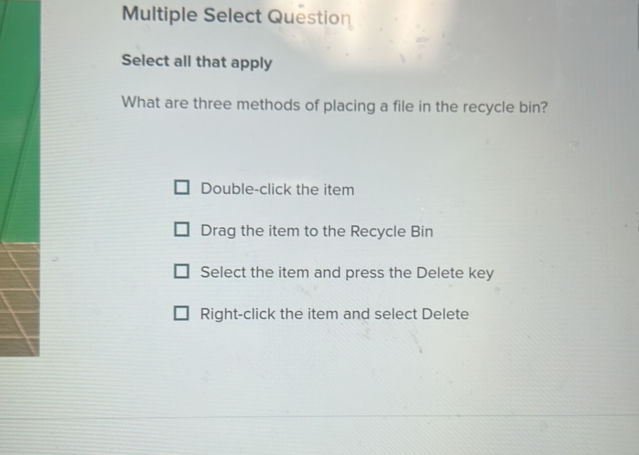 Multiple Select Question Select all that | StudyX