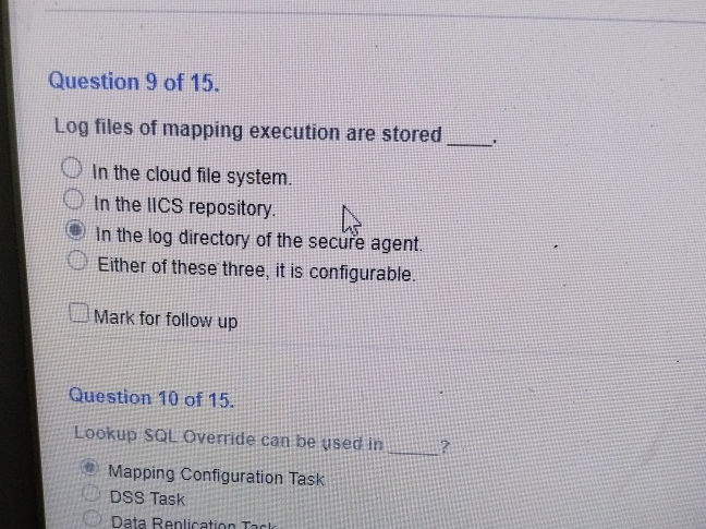 Question 9 of 15 Log files of mapping | StudyX