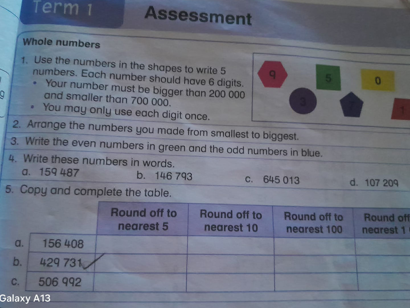 1 Use the numbers in the shapes to write 5 | StudyX