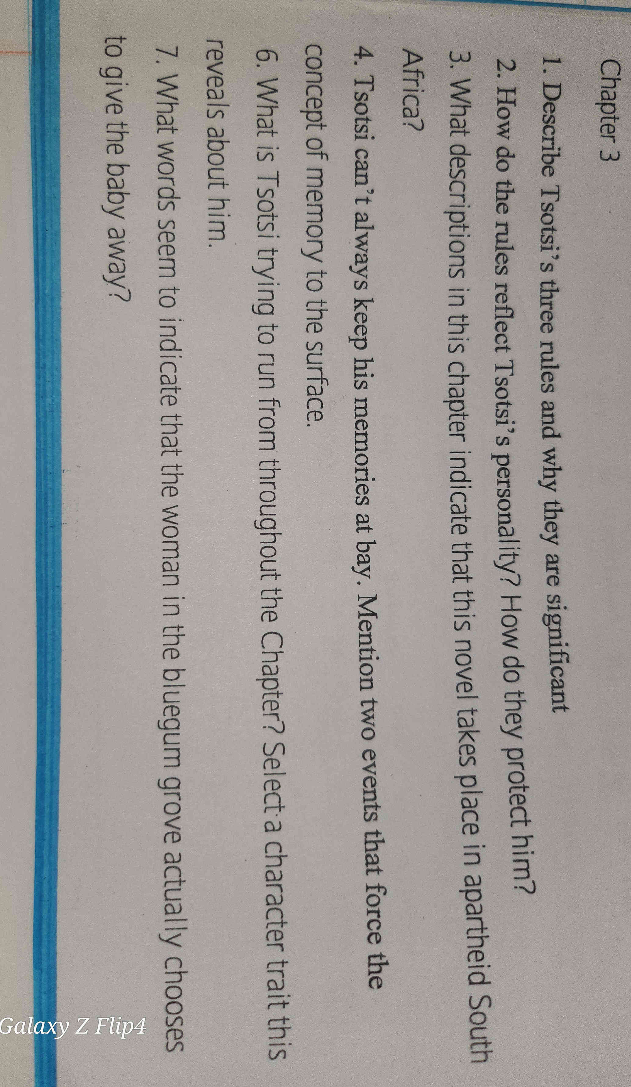 Chapter 3 1 Describe Tsotsis three rules and