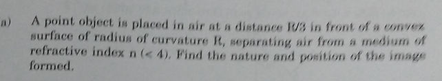 A point object is placed in air at a