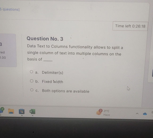 Question No 3 Data Text to Columns | StudyX