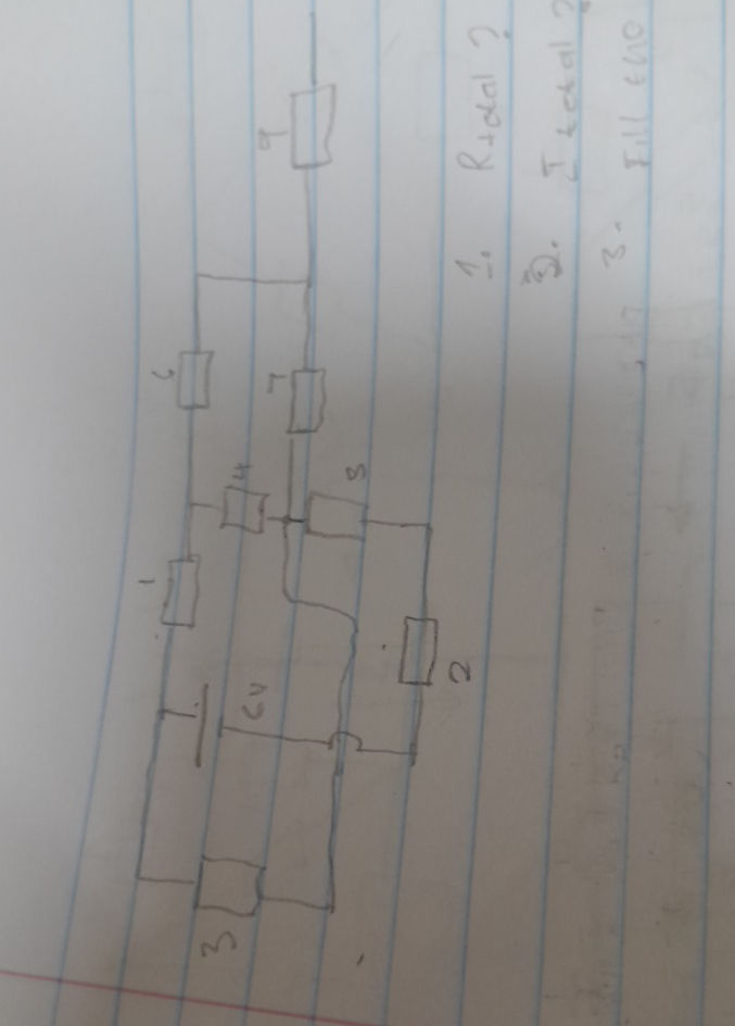 A circuit diagram is shown. Find the total | StudyX