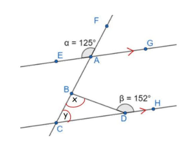 In the given diagram lines EG and CH are | StudyX