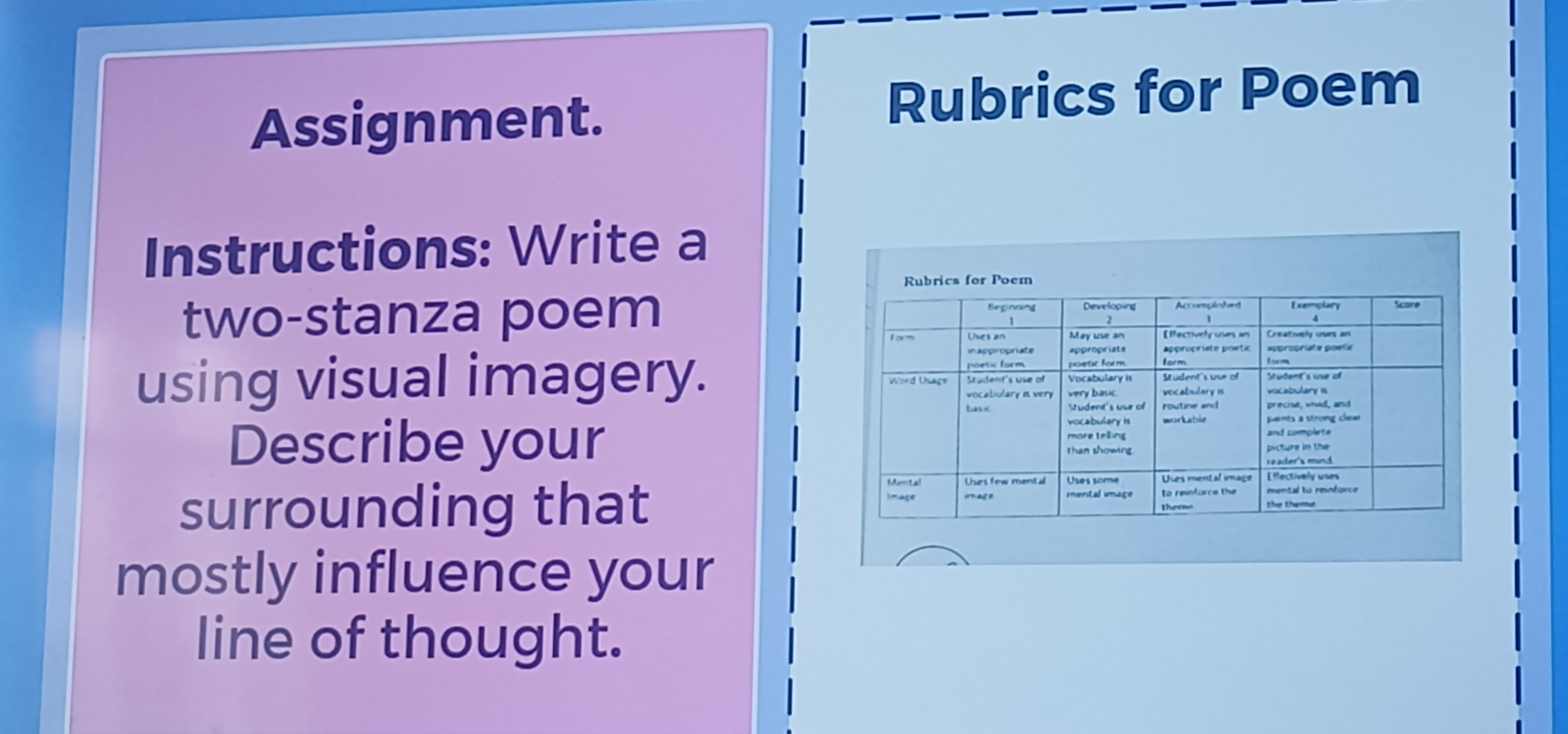 Instructions Write a two-stanza poem using | StudyX