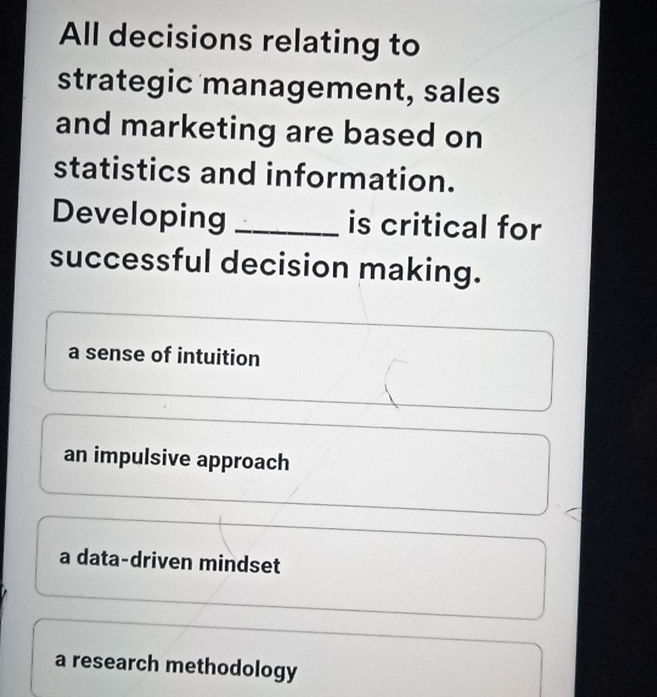 All decisions relating to strategic | StudyX