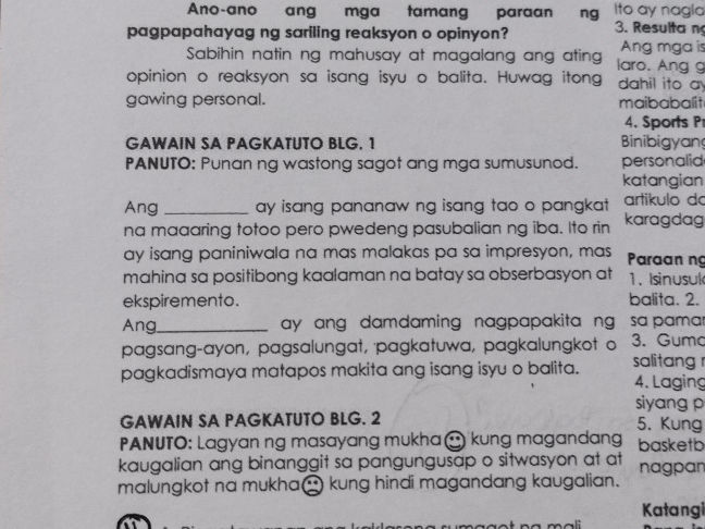 Ano-ano ang mga tamang paraan ng | StudyX