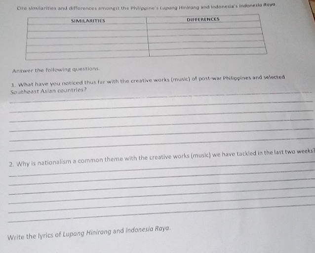 Cite similarities and differences amongst | StudyX