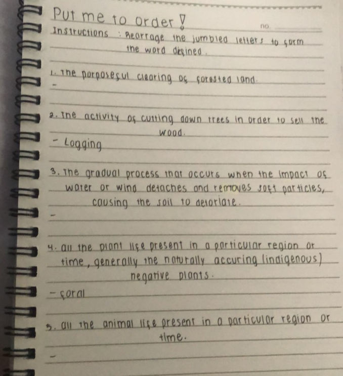 Put me to order Instructions Rearrange the | StudyX