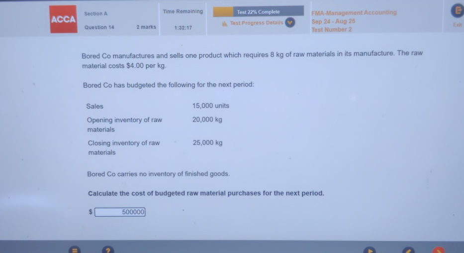 Bored Co manufactures and sells one product | StudyX