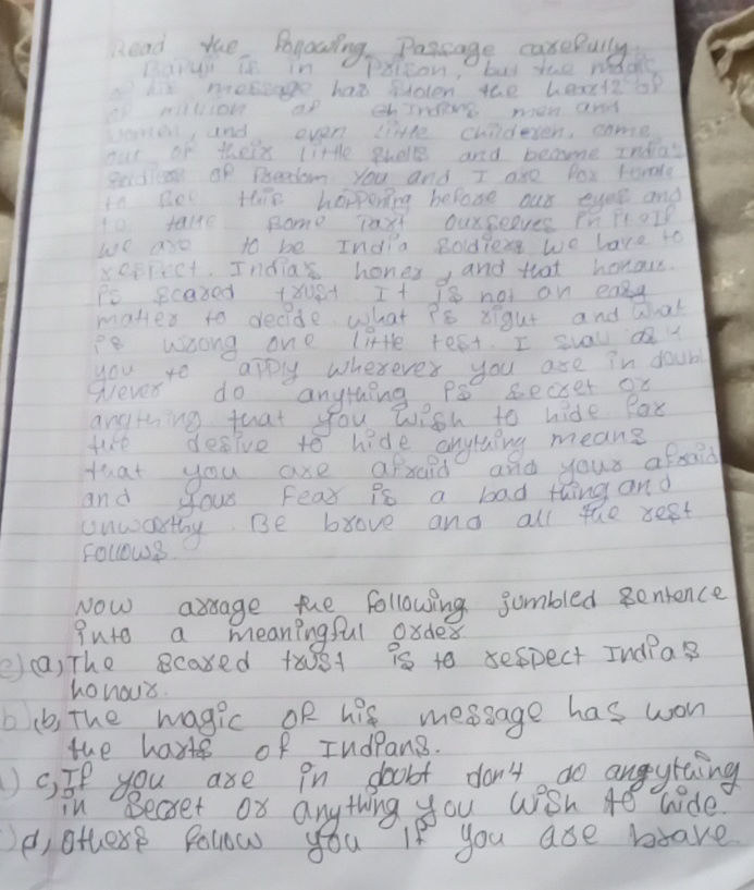 Read the following passage carefully Now | StudyX