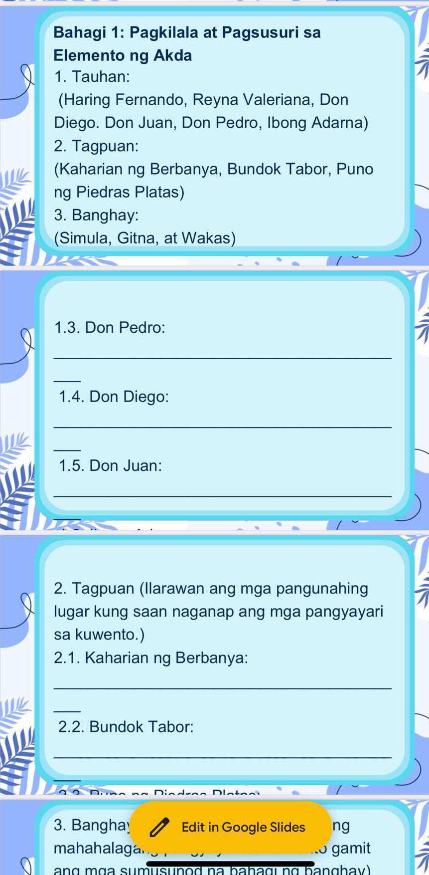Bahagi 1: Pagkilala at Pagsusuri sa Elemento | StudyX