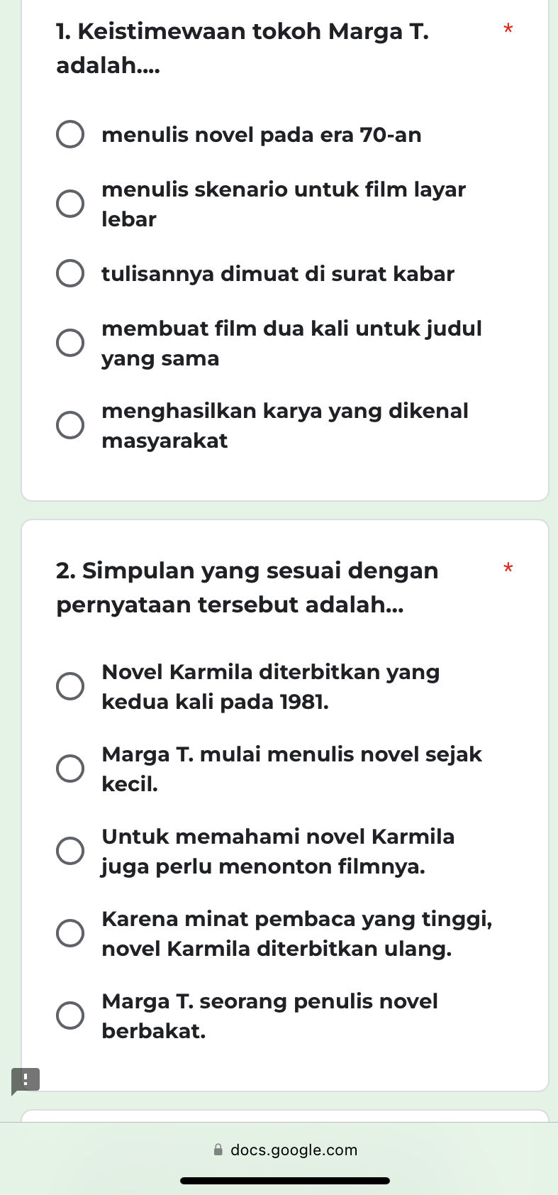1 Keistimewaan tokoh Marga T adalah menulis | StudyX