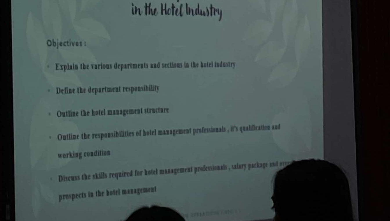 Objectives in the Hotel Industry Explain | StudyX