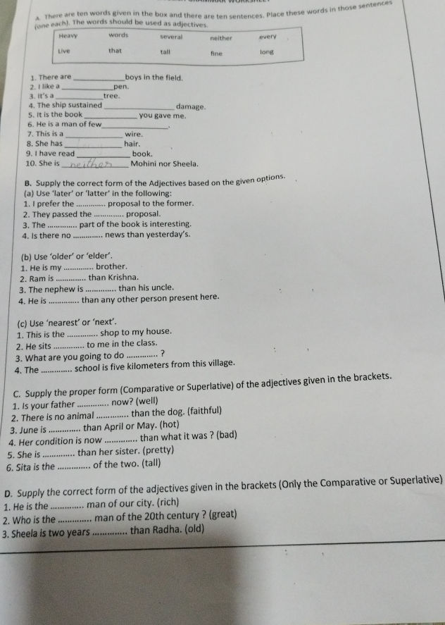 A There are ten words given in the box and | StudyX