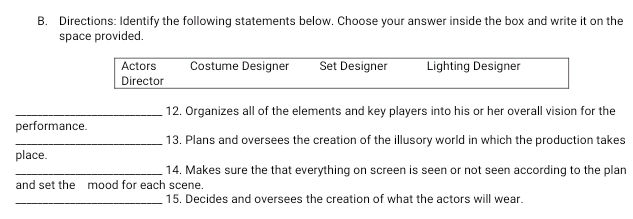 B Directions Identify the following | StudyX