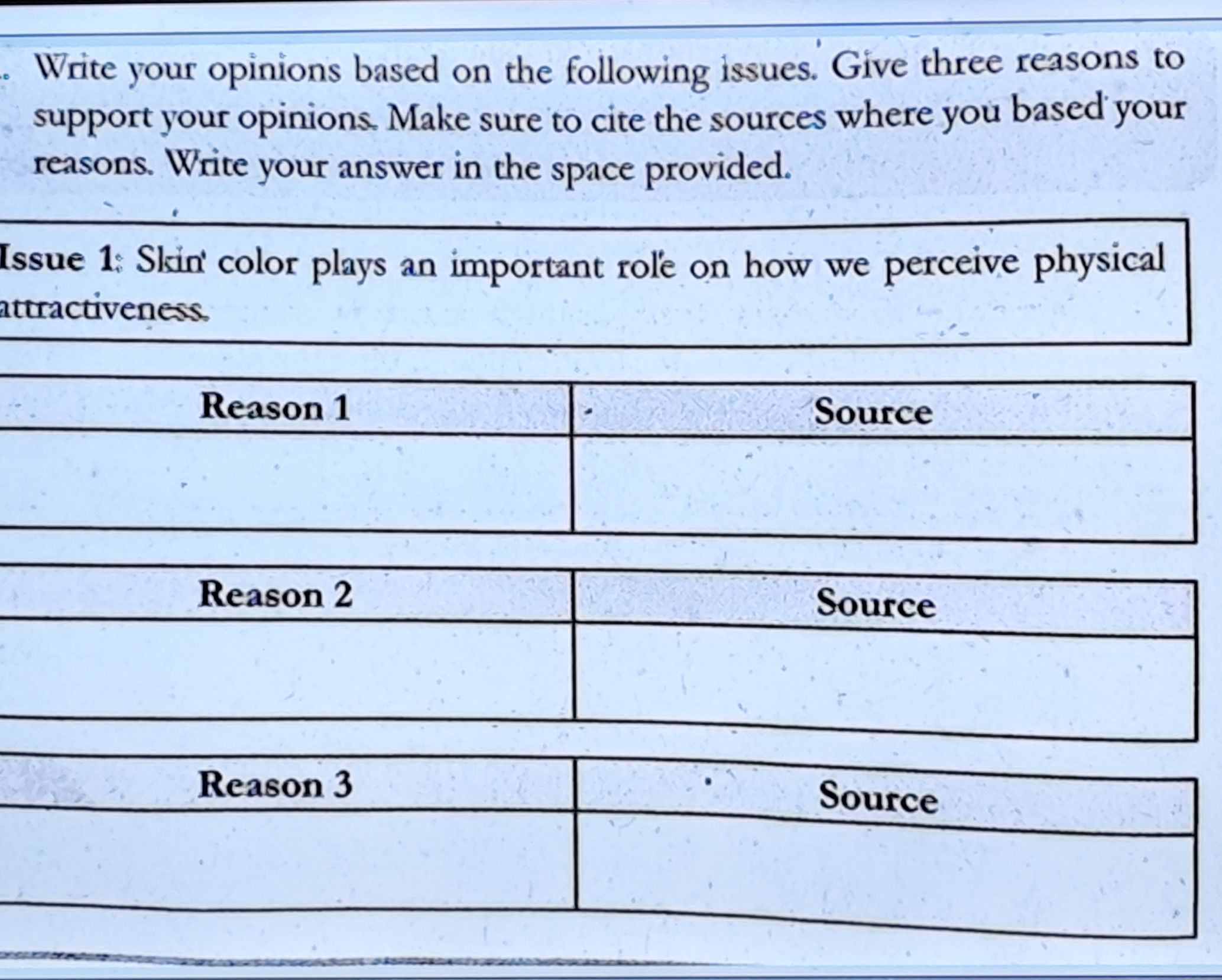 Write your opinions based on the following | StudyX