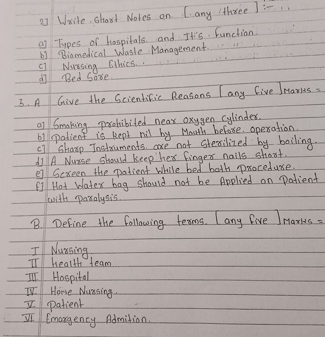 2] Write Short Notes on. [ any three ]: a) | StudyX