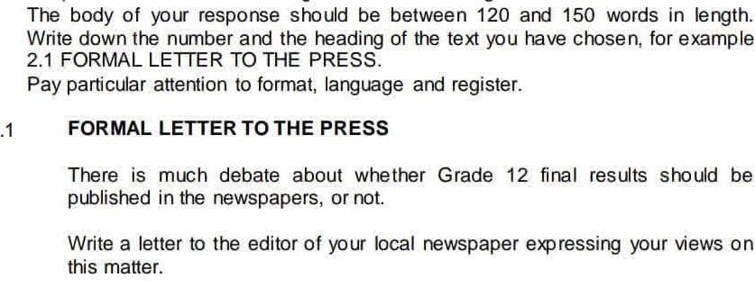 21 FORMAL LETTER TO THE PRESS There is much | StudyX