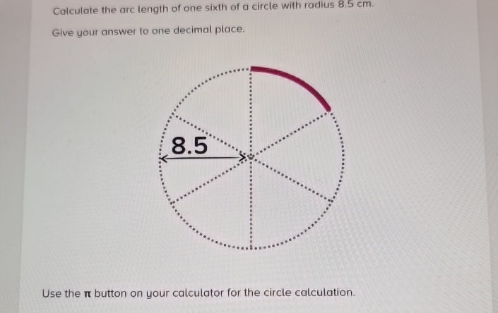 Calculate the arc length of one sixth of a | StudyX