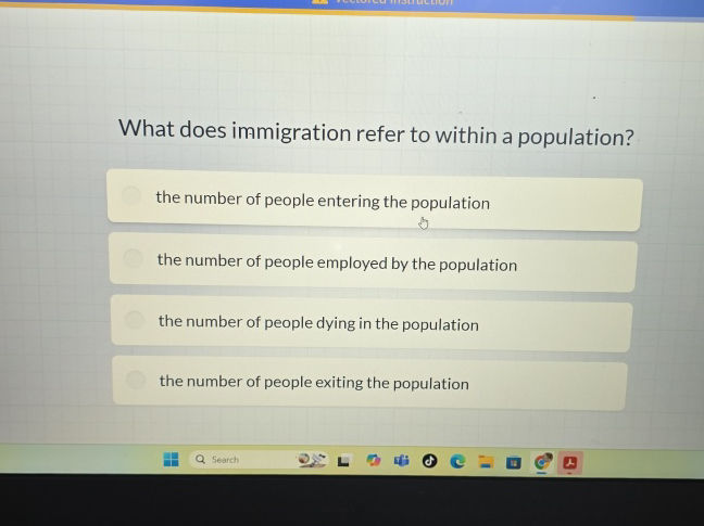 What does immigration refer to within a | StudyX