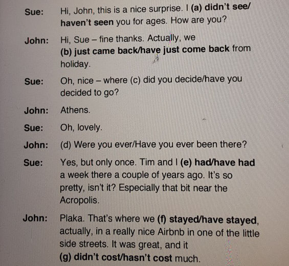Sue: Hi, John, this is a nice surprise. I | StudyX