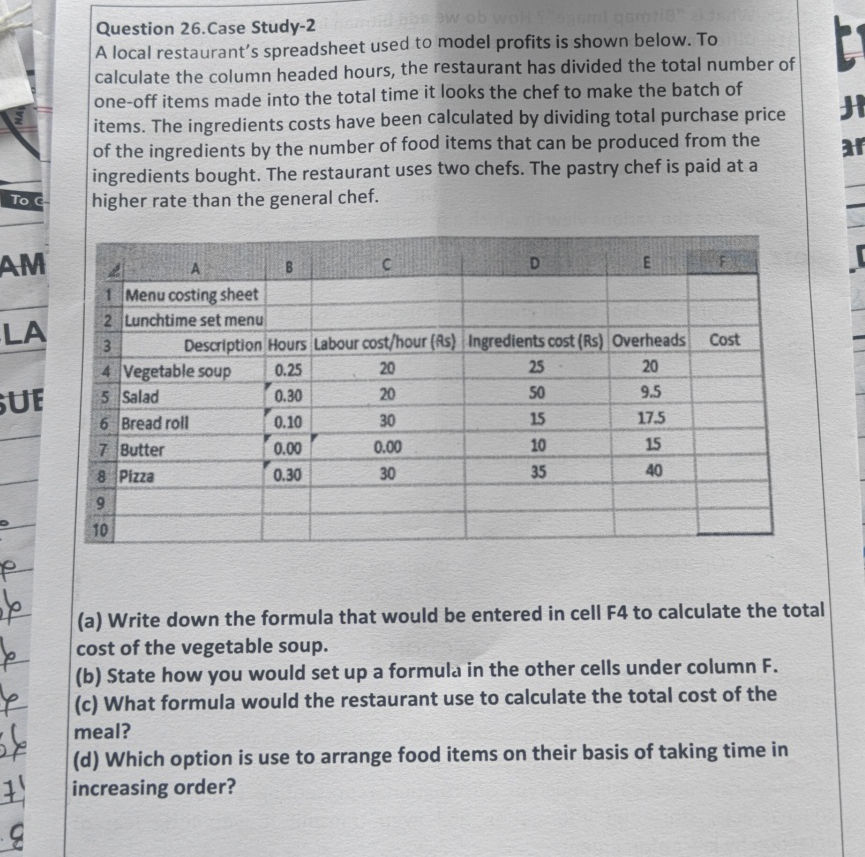 (a) Write down the formula that would be | StudyX