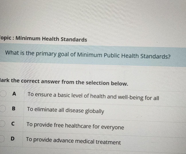 What is the primary goal of Minimum Public | StudyX