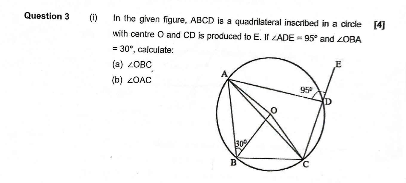 Question 3 (i) In the given figure ABCD is a | StudyX