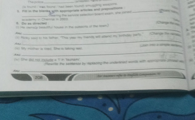 5 Fill in the blanks with appropriate | StudyX