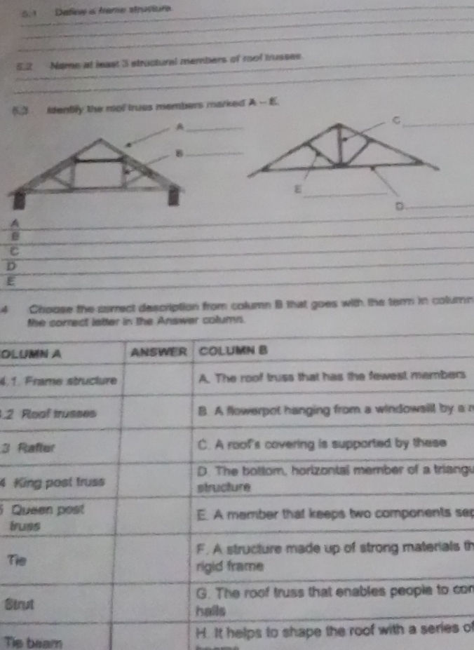 52 Name at least 3 structural members of | StudyX