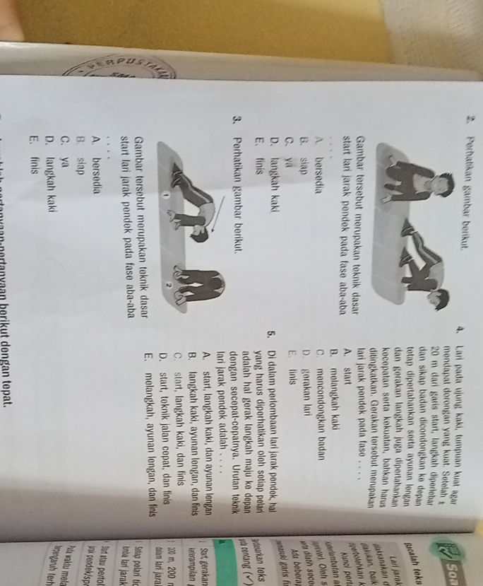 Gambar tersebut merupakan teknik dasar start | StudyX