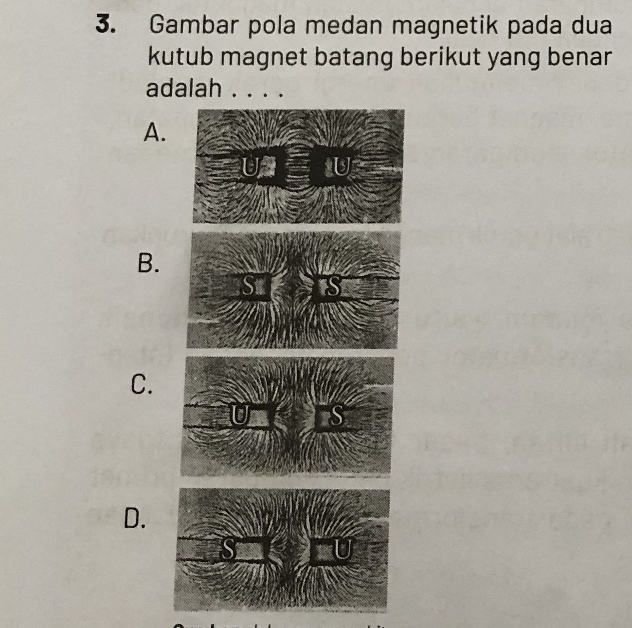 3 Gambar pola medan magnetik pada dua kutub | StudyX